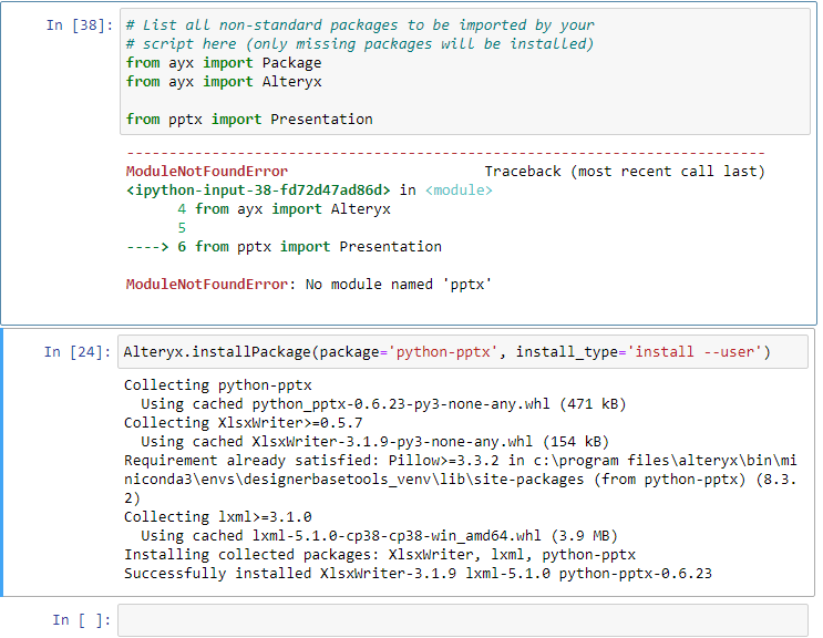Importing 'python-pptx' - Alteryx Community